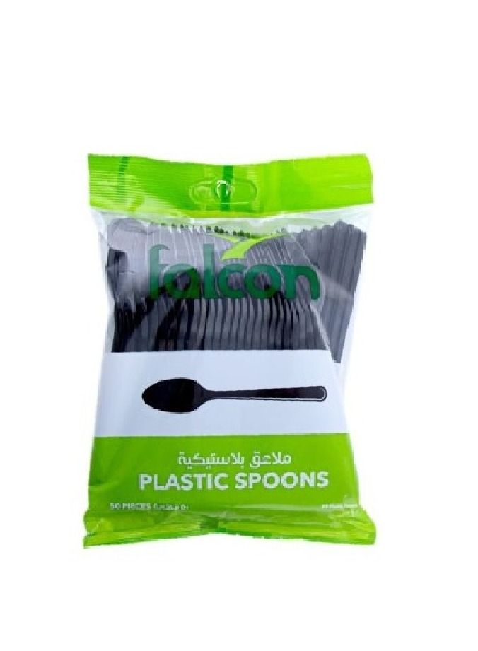 Falconpack Falcon Plastic Spoon Black PP 10 Packs x 50 Pieces price in ...