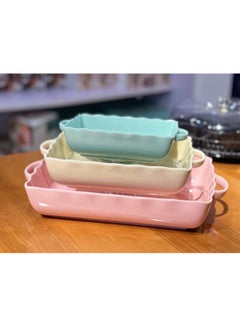 3-Piece Porcelain Casserole Set (Assorted Colors) price in Egypt | Noon ...