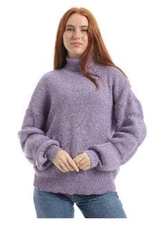 Women's plain wool sweater with a high neck and wide sleeves price in ...