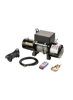 3000lbs Black Electric Steel Cable Winch - 24V DC Waterproof Electric ...