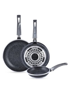 Nirlon Non-Stick Gas Compatible Aluminium Cookware Utencil Item Set, 3 ...