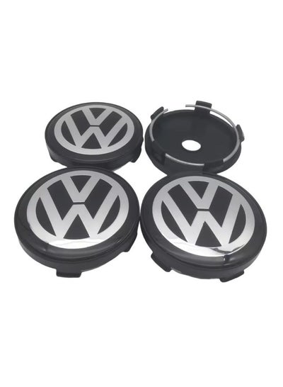 4 Pcs 56mm Black Car Wheel Center Hub Caps for Volkswagen | Easy Snap ...