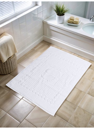 Foot print BathMat by Teko Tex, Size 50×70 cm, White Color, Made of 100 ...