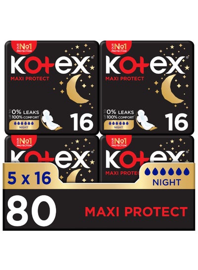 Maxi Protect Thick Pads, Overnight Protection Sanitary Pads with Wings ...