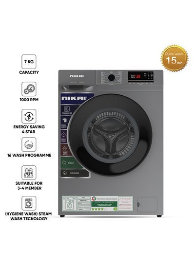 7KG 16 Programs Front Load Washer, Steam Wash, 1000 RPM, 4 Star Energy ...