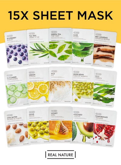 The Face Shop Pack of 15 Mask Sheets - Assorted Bundle Pack Multicolour ...