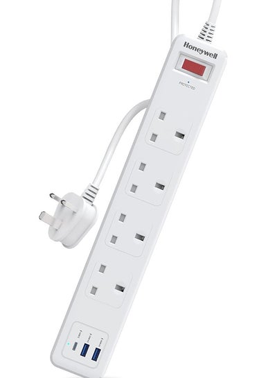 Honeywell 4 Out Surge Protector with Master Switch, Spike Guard ...