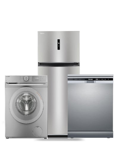 Bundle, Refrigerator 535 liter, Silver, Washing Machine, 9kg, Front ...