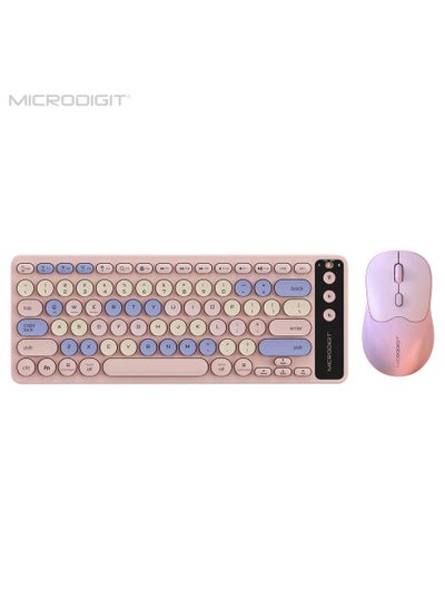 Premium Wireless Keyboard and Mouse Combo, 2.4G Wireless+5.0 Bluetooth ...