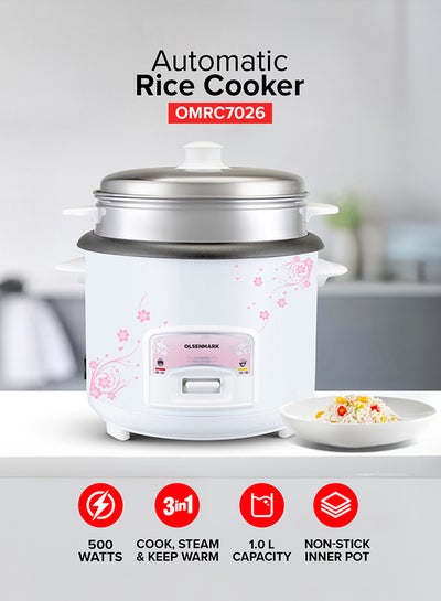 3 IN 1 Automatic Rice Cooker 500W - OMRC7026, 1.5L Capacity, Cook ...