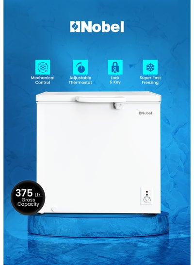 Nobel 375L Gross / 254L Net Chest Freezer, Single Door, Adjustable ...