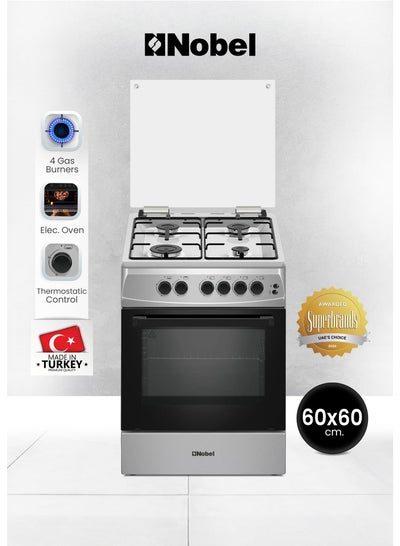 Nobel 60x60cm Gas Cooking Range with 4 Euro Pool Burners 70L Gas Oven ...