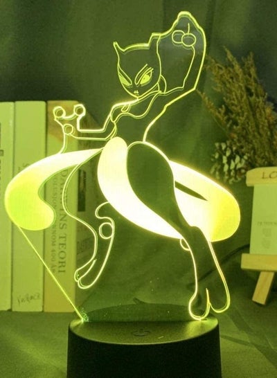 3D Illusion Lamp LED Multicolor Night Light Game Go Mewtwo for Kids ...