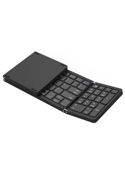 Foldable Bluetooth Keyboard, Foldable Wireless Portable Keyboard with Numeric Keypad, USB-C ...