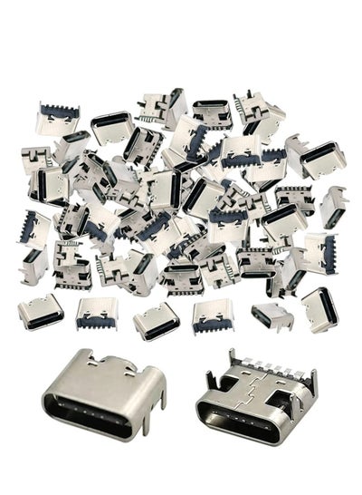 100 Pcs Micro USB Female Socket Connectors Ports, 6 Pin USB 3.1 Female ...
