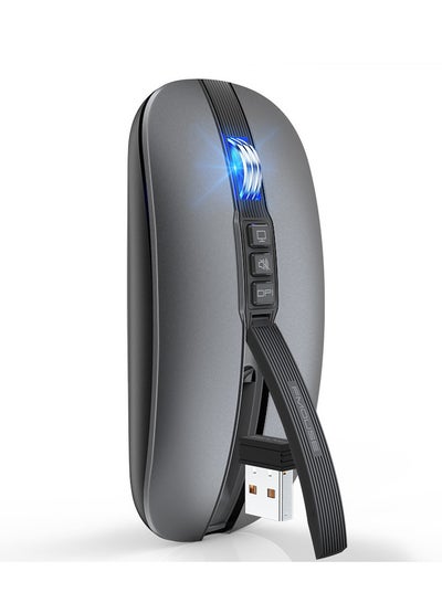 M113 Mouse 2.4G Wireless BT5.1 Slim Rechargeable Slience Mouse for PC ...