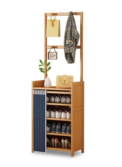 Shoe Frame Coat Frame Integrated Solid Wood Simple Shoe Stand Multi ...