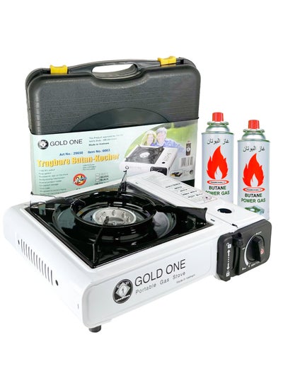 Camping Stove with 2 Pieces Butane Gas Canisters and Carry Box price in ...