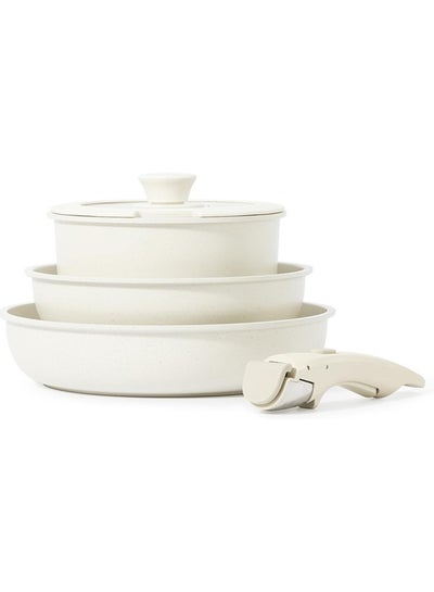 Non-stick 5-Piece Cookware Set,Granite,Induction/Gas Cooktop,Cooking ...