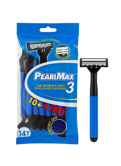 14 Pieces Triple Blade Shaving Razor For Men, Smooth Shaving With Aloe ...