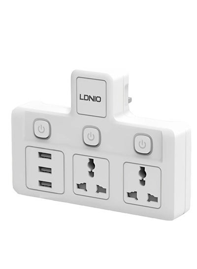 Multi-Plug Power Extension Socket 2500W Wall Plug Adapter With 3 USB-A ...