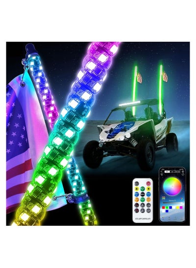 4FT LED Whip Lights RF Wireless Remote 500 Kinds Patterns 600 Kinds of ...