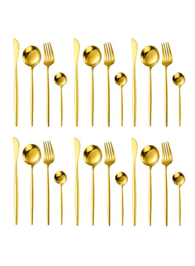 24-Piece Western Style Flatware Set Gold price in Saudi Arabia | Noon ...