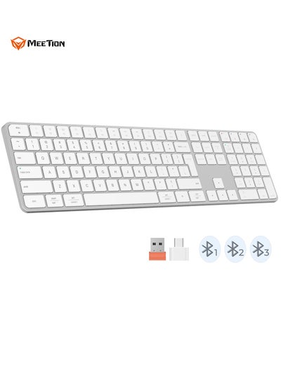 MEETION Full Keys 2.4G and Bluetooth Three Modes Keyboard ikey K230 ...