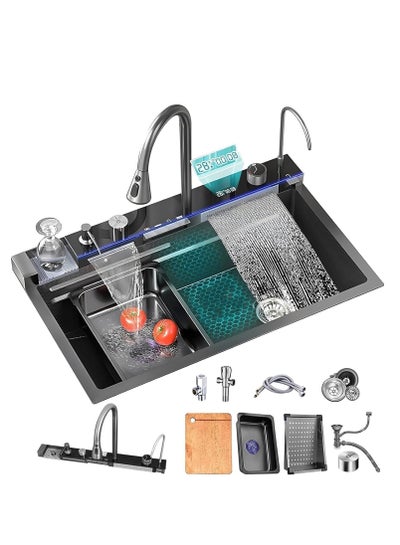 Kitchen Sink, 304 Stainless Steel Waterfall Sink, Nano Workstation Sink ...