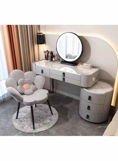 Makeup Vanity Table Dressing Table Flip Mirror With Drawers And Chair ...