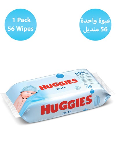 Huggies Pure Baby Wipes, 99 Percent Pure Water, Fragrance Free to Clean ...
