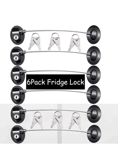 Refrigerator Door Locks(6 Pack Black),Mini Fridge Lock, File Cabinet ...