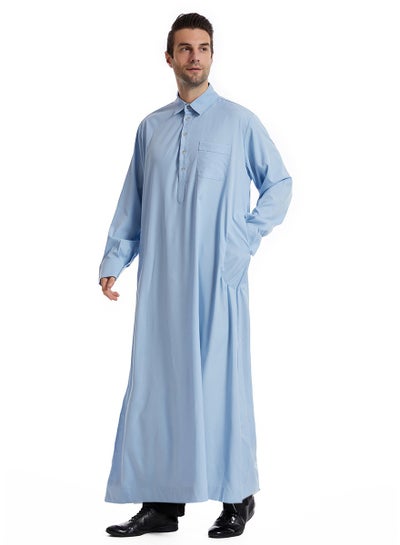 Men's Muslim Embroidered Mid-Length Worship Poncho Heritage Robe Muslim ...