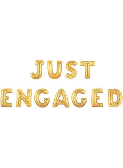 Foil Helium With Just Engaged Design For Party Set Of 11 Pieces - Gold ...