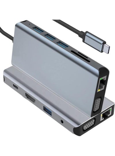 USB to HDTV Multifunction Adapter 12 Port Aluminium Type C Docking ...