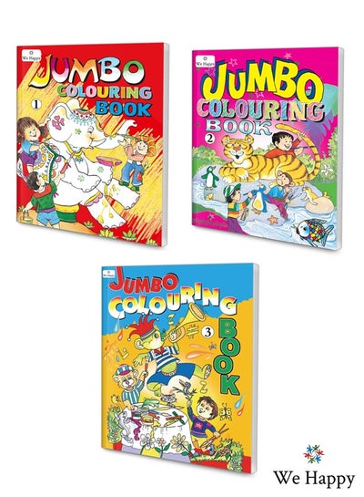 Pack of 3 We Happy Jumbo Coloring Books Educational and Fun Learning ...