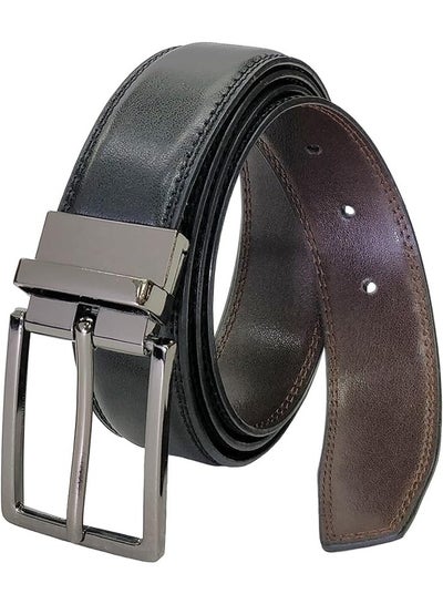 Mens Real Leather Formal Dress Belt (34, Black and Brown - KL78) price ...