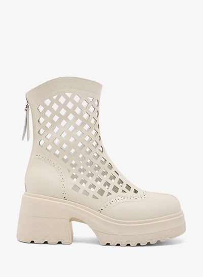 Chunky Laser Cut Ankle Boots price in Saudi Arabia | Noon Saudi Arabia ...