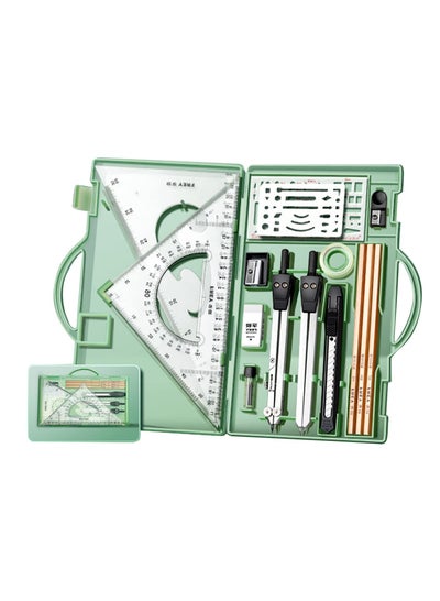 Geometry Set, Set of 16, with Swing Arm Protractor Divider Set, Square ...