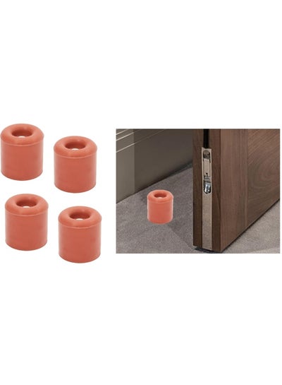 Pack Of 4 Door Stopper Red Rubber Slip Resistant For Tiles Carpet Wood ...
