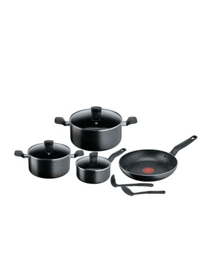 Tefal Dark Stone 9 pc set Non-stick Cooking Set, Safe coating Cookware ...