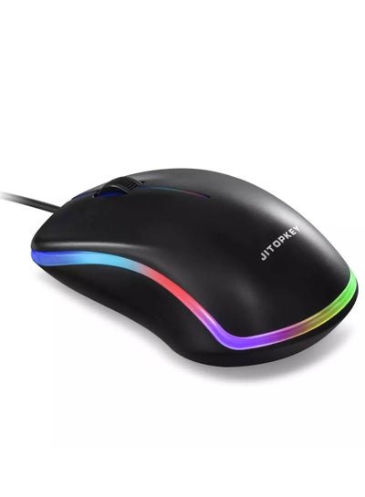 M120 USB Wired Mouse, Rainbow Lights Optical Corded Computer Mouse ...