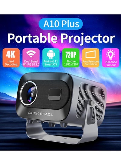 GEEK SPACE Projector With Wifi And Bluetooth Projector 4K Full HD ...