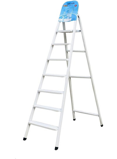 Robustline Steel Ladder 7 Steps Foldable Step Ladder with Handgrip and ...