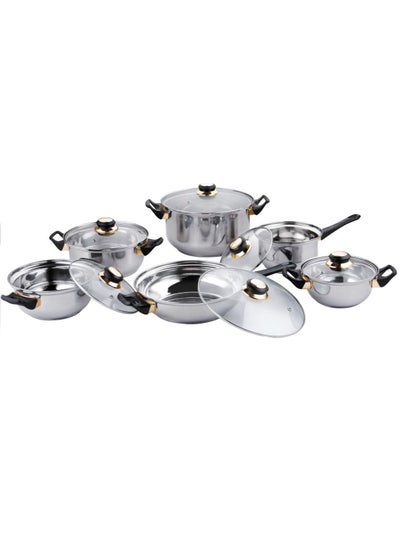 12 Piece Stainless Steel Cookware Set with glass lid price in Saudi ...