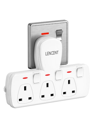 3 Way Extension Multiple Socket 3 in 1 UK Plug Wall Plug with ...