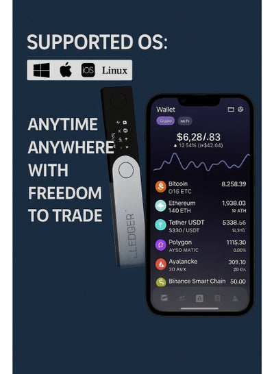 Ledger Nano X Crypto Hardware Wallet, Bluetooth, Secure Cold Wallet for ...
