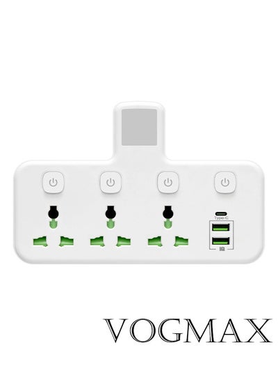 Universal Multi Plug Extension Socket with 2 USB-A & 1 USB-C(Fast ...