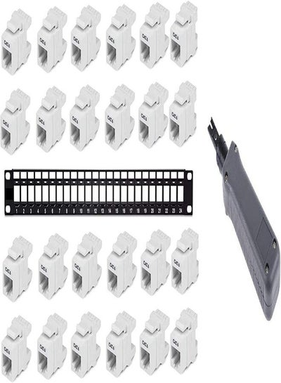24-Port 1U Patch Panel Cat5, Cat5e, Cat6, Cat6A, UTP, 19 Rackmount ...