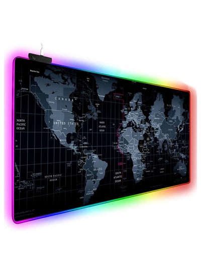 سعر RGB Gaming Mouse Pad World Map For Keyboard And Mouse Non-Slip ...
